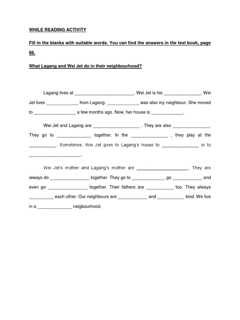 Example of My Neighbour Activity (Lesson Plan 2) | PDF | Teaching ...