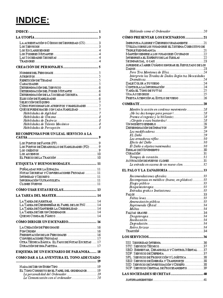 Guía de Juego de Rol: Paranoia | PDF | Mutación | Color