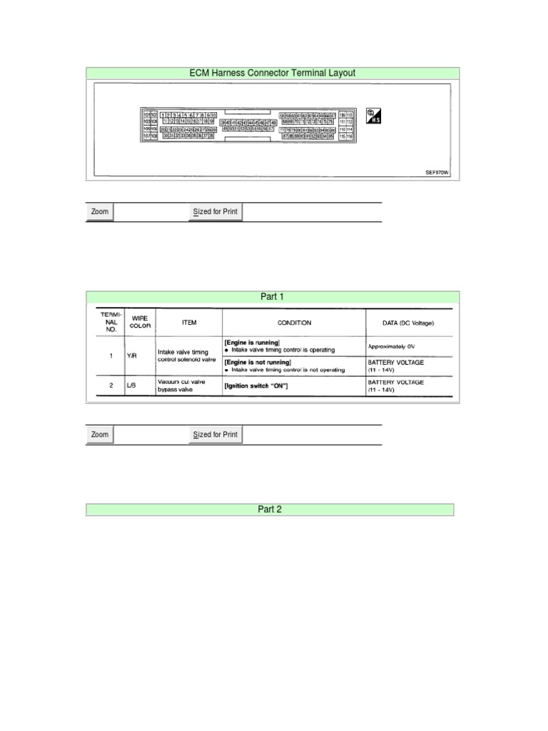 ECM Harness Connector Layout Guide | PDF