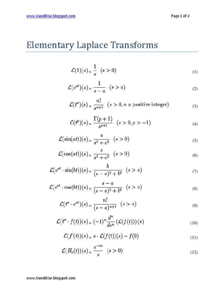 Laplace Transforms | PDF | Teaching Methods & Materials | Computers