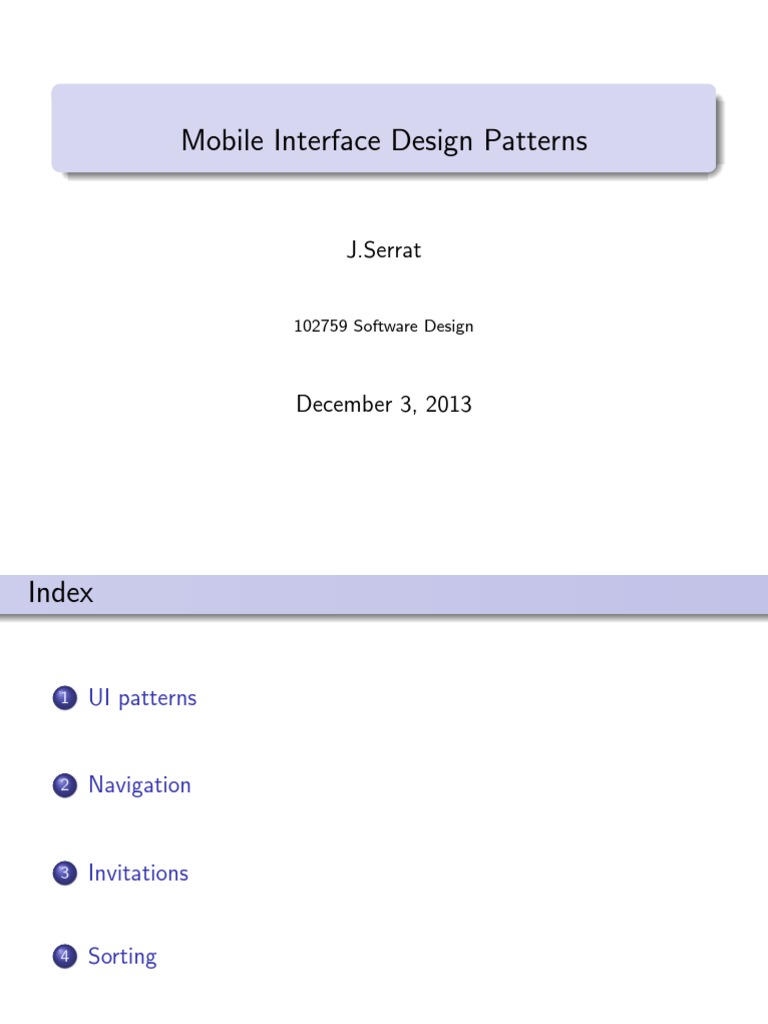 Mobile Patterns | PDF | User Interface | Tab (Gui)