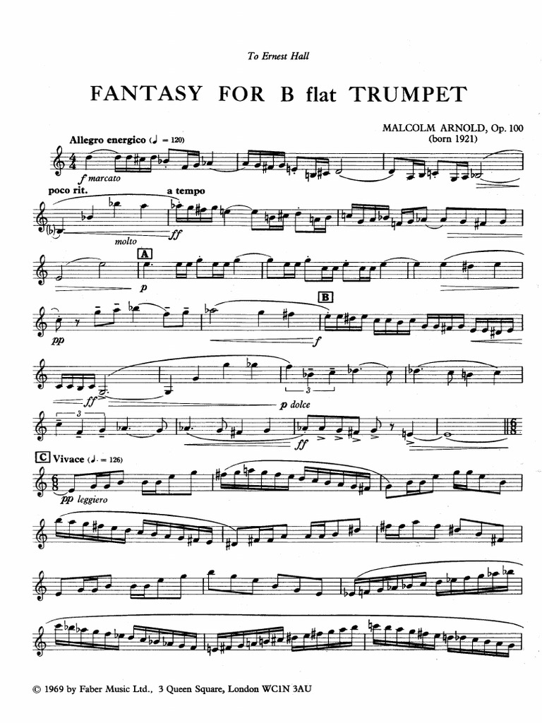 Fantasy For Trumpet, Op. 100 | PDF