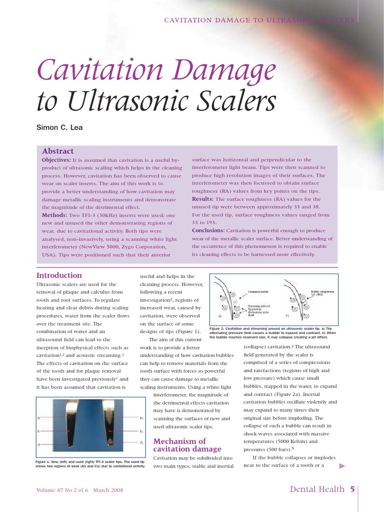 Dental Health Cavitation | PDF | Ultrasound | Applied And ...
