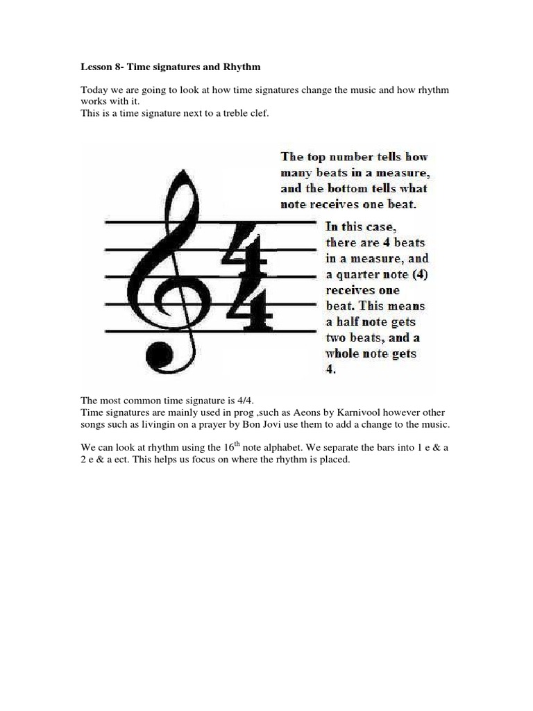 Understanding Time Signatures and Rhythm | PDF | Performing Arts ...
