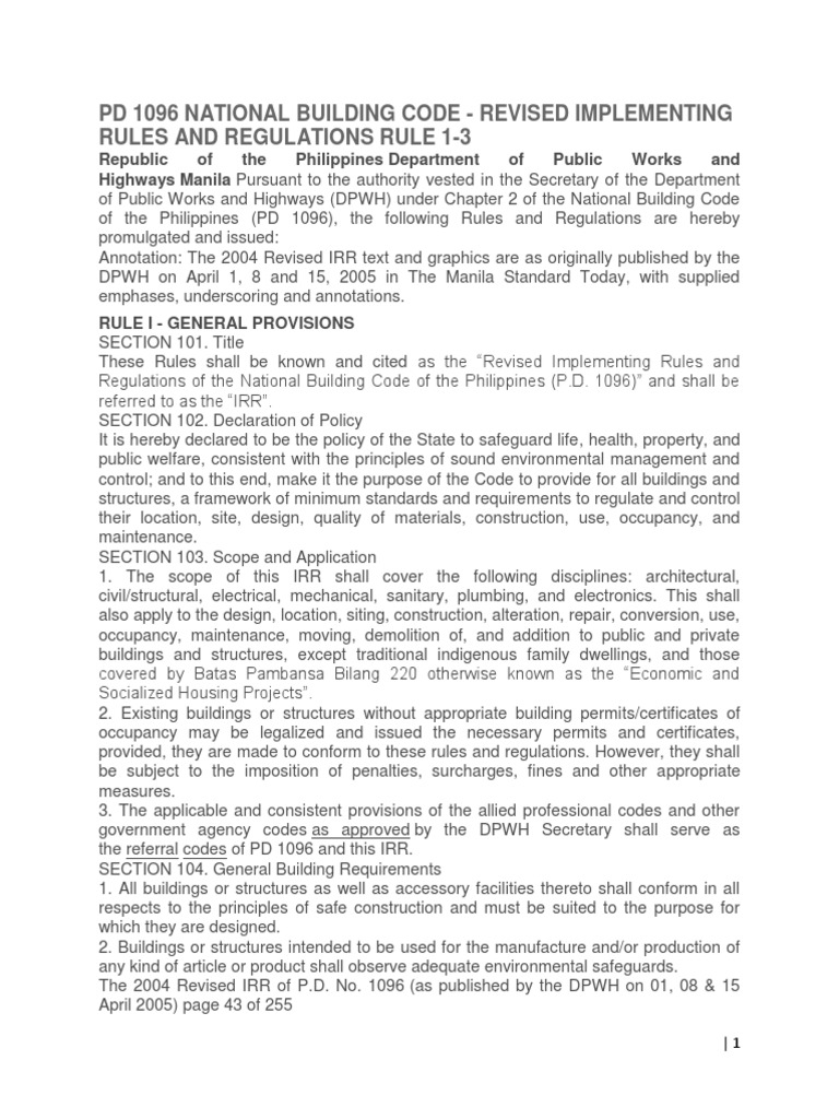 National Building Code of The Philippines | PDF | Building Code ...