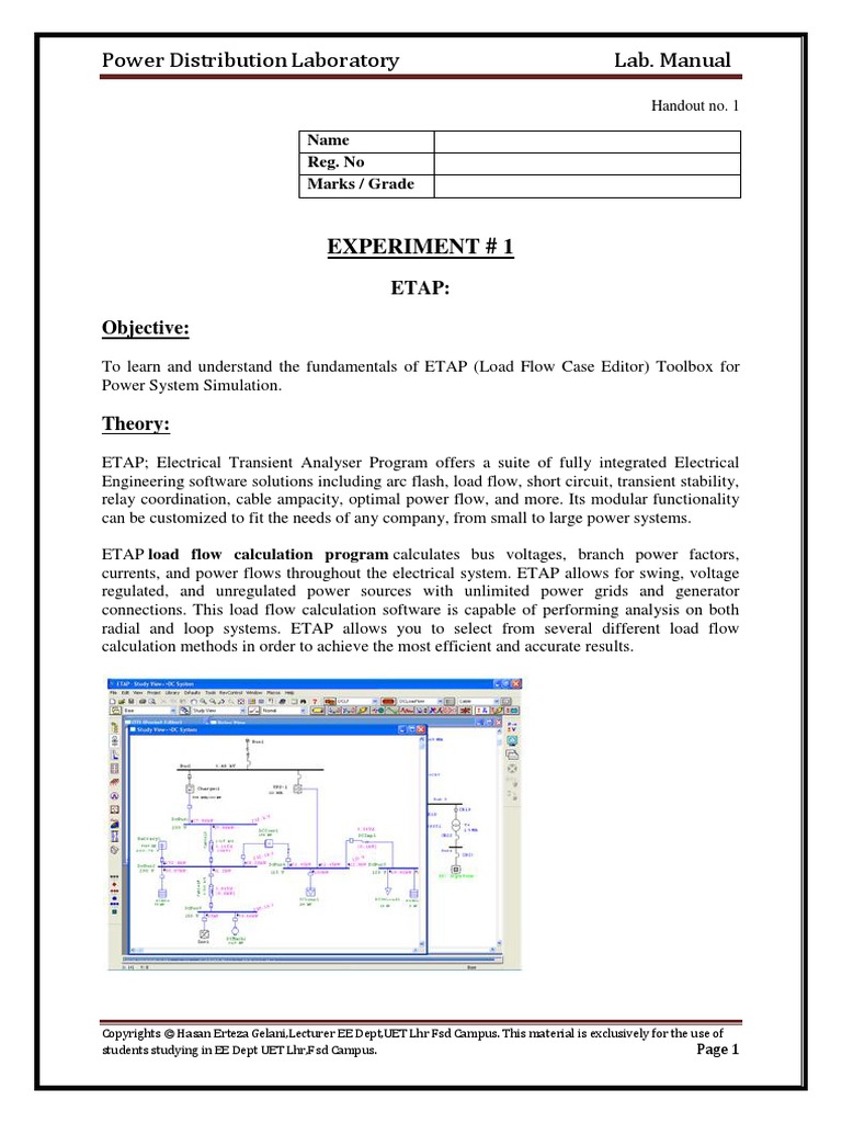Power Distribution Laboratory Lab. Manual | PDF | Steady State | Power ...