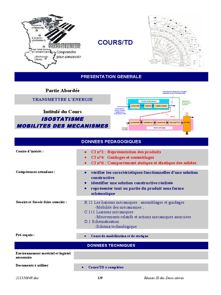 Cours Isostatisme | PDF | Ingénierie mécanique | Ingénierie