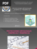 Proyección Dimétrica | PDF | Perspectiva (Gráfica) | Geometría