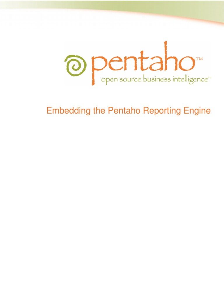 Embedding Pentaho Reporting Engine | PDF | Java (Programming Language) | Parameter (Computer ...