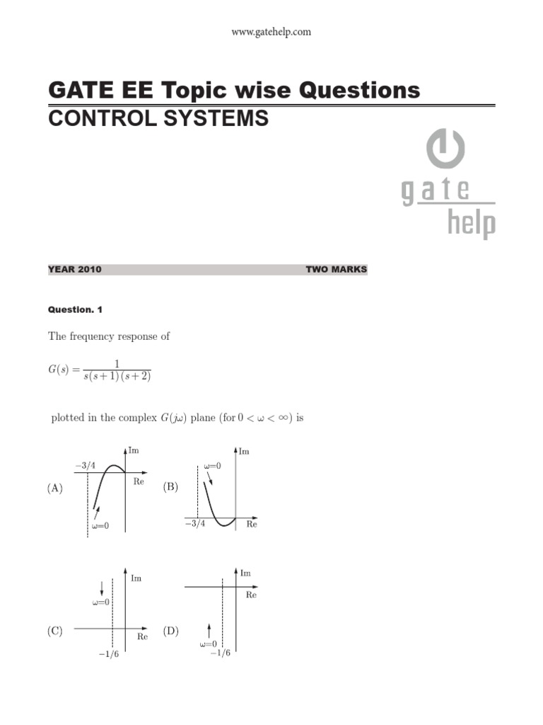 Control Systems Questions | PDF | Emergence | Signal Processing