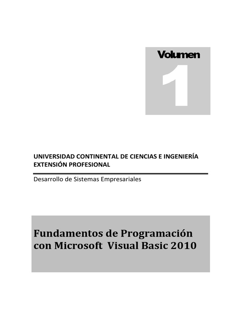 Fundamentos de Visual Basic 2010 | PDF | Básico | Lenguaje de programación