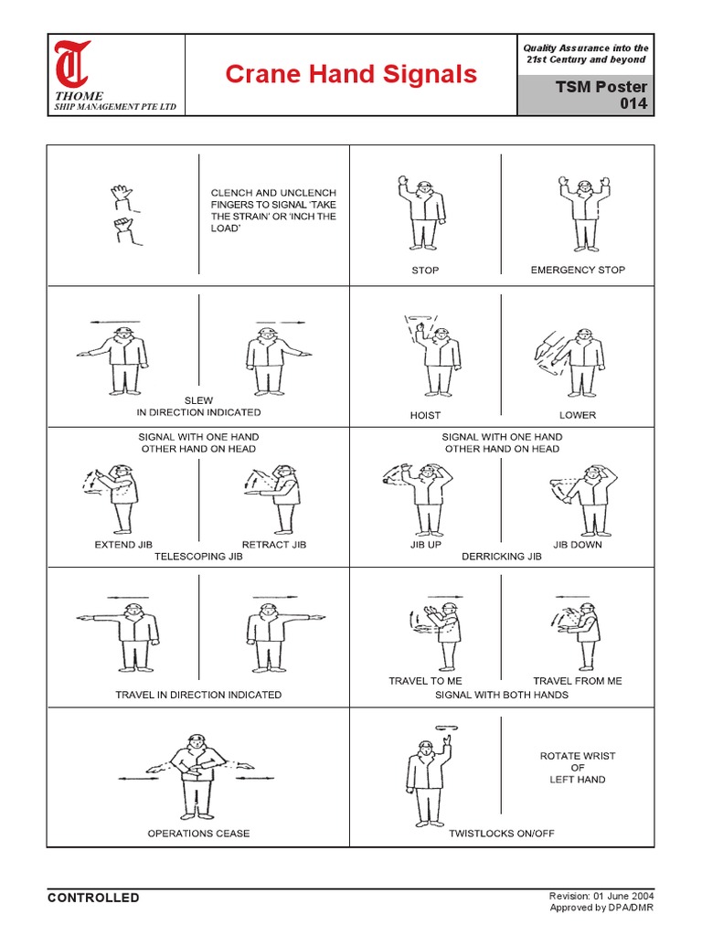 Crane Hand Signals | PDF | Technology & Engineering