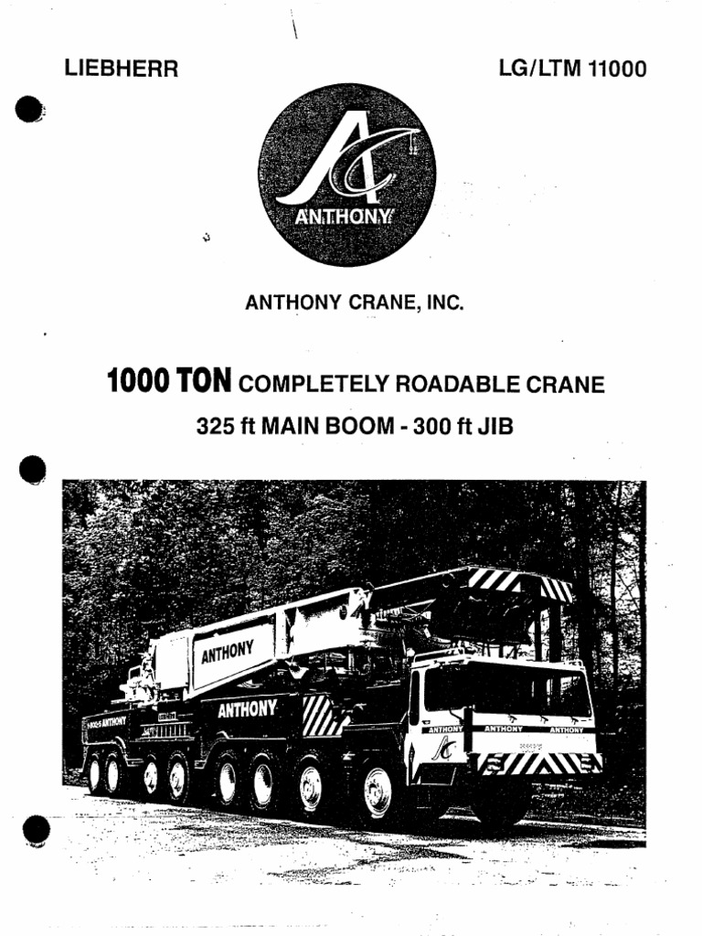 1000 Ton LG LTM 11000 Liebherr | PDF | Transmission (Mechanics) | Axle