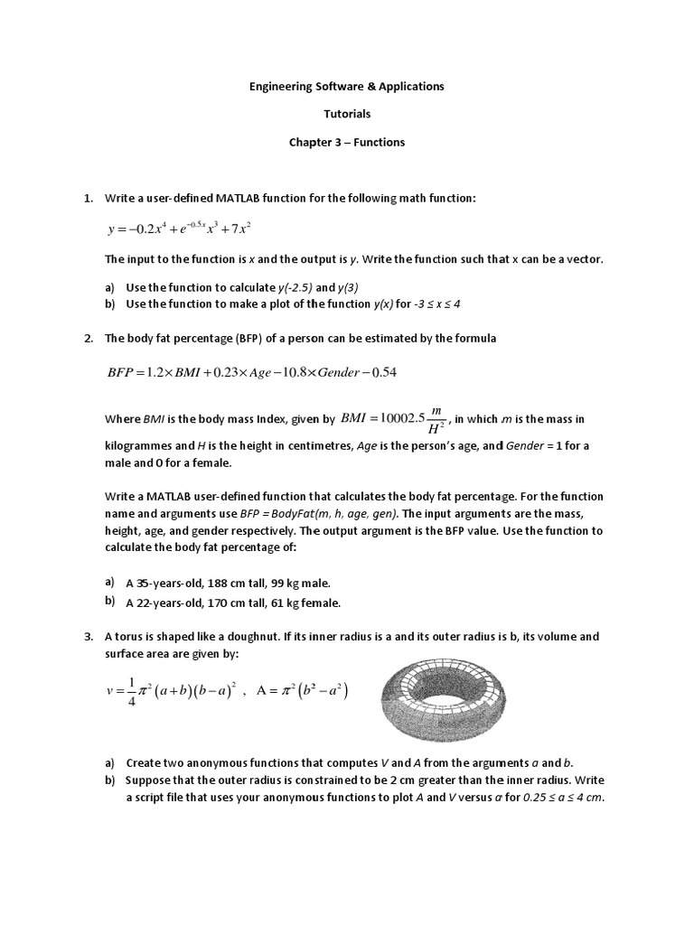 Engineering Software Functions Chapter 3 Tutorial | PDF