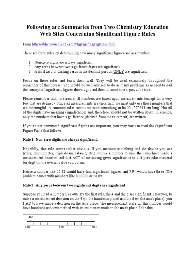 Understanding Significant Figures Rules | PDF | Teaching Methods ...