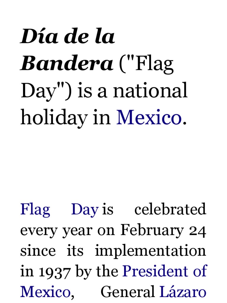 Día de la Bandera: Mexico's Flag Day | PDF | Travel | History