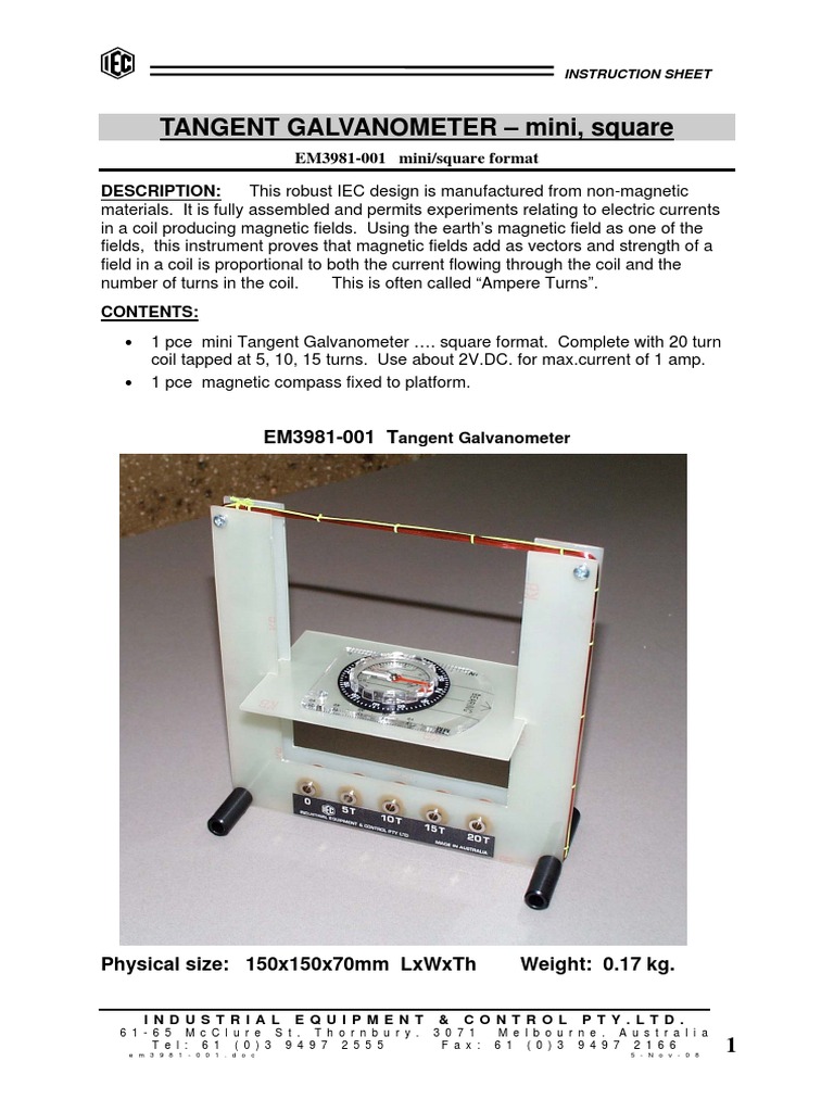 Tangent Galvanometer | Electric Current | Inductor