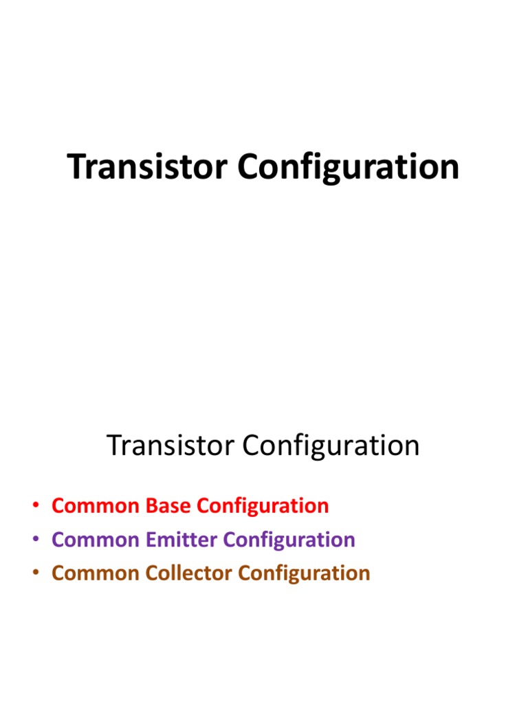 Transistor Configuration | PDF