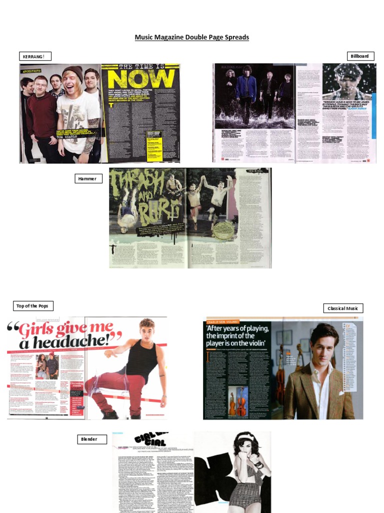 Music Magazine Double Page Spread Examples | PDF