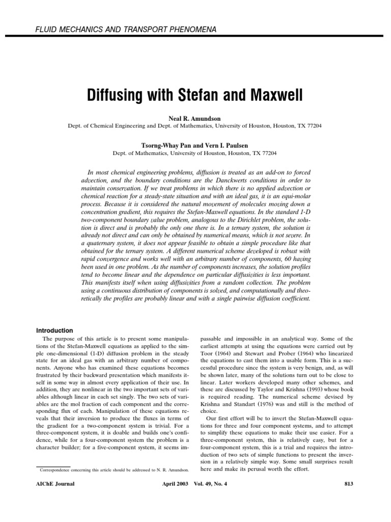 Difusion Maxwell Stefan | PDF | Diffusion | Equations
