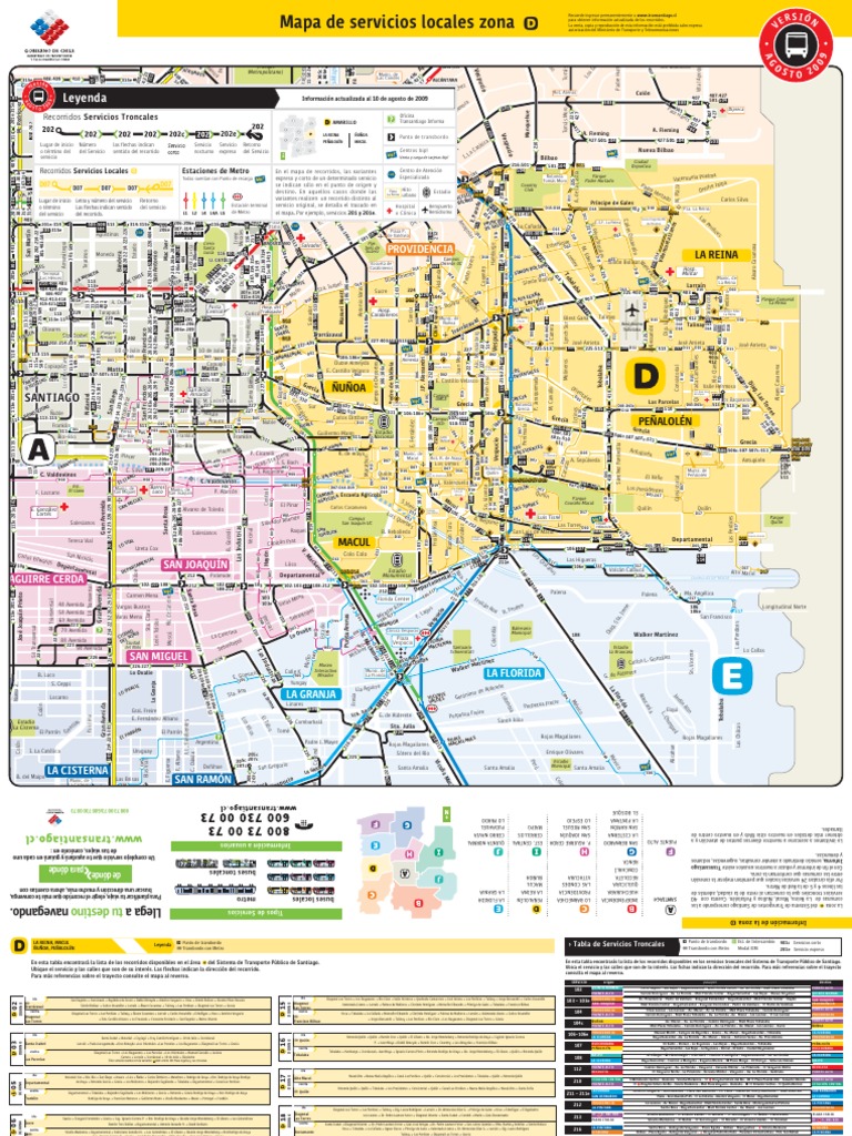 Mapa Zona D: Peñalolén La Reina Macul y Ñuñoa | Servicios (economía ...