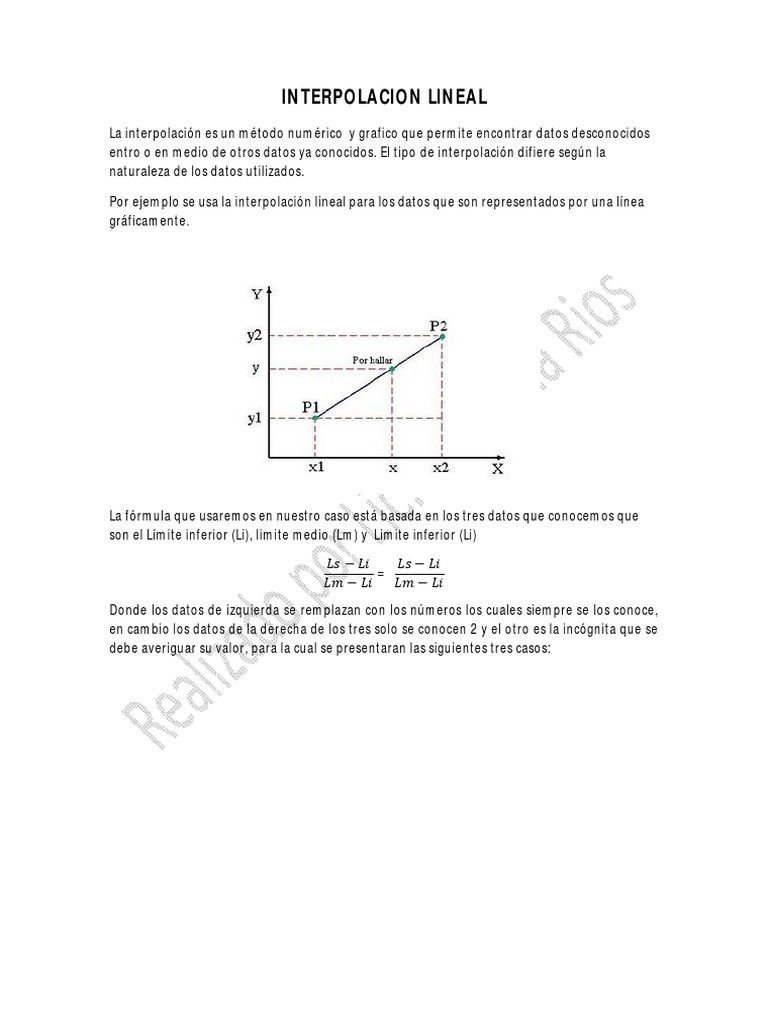 Interpolacion y Extrapolacion Lineal | PDF | Relaciones matematicas ...