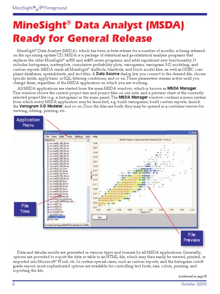 MSDA MineSight Data Analyst 200510 | Download Free PDF | Data Analysis ...