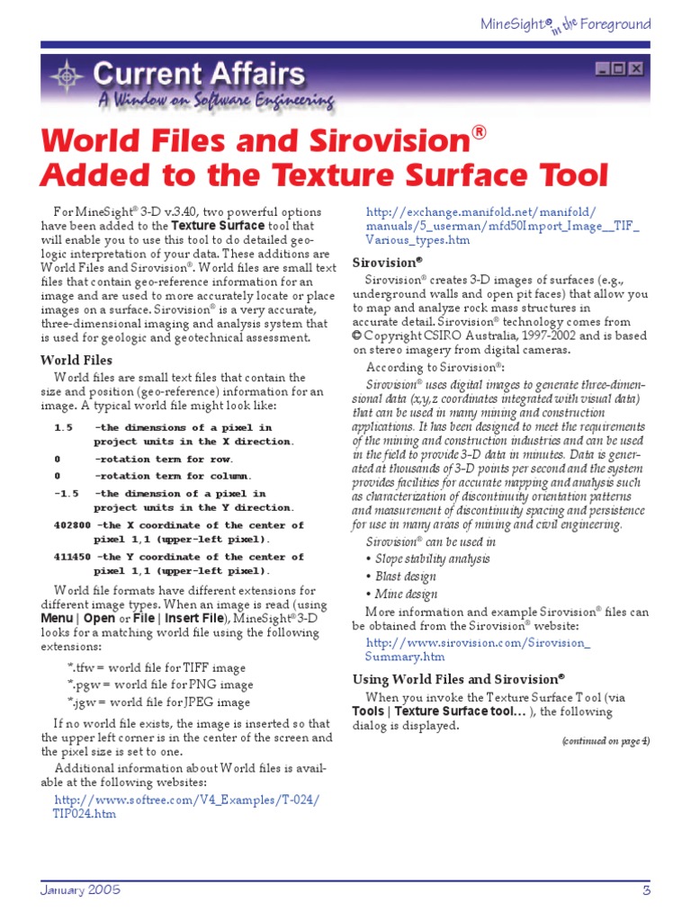 MS3D-Texture Surface Tool With World Files and Sirovision-200501 | PDF ...