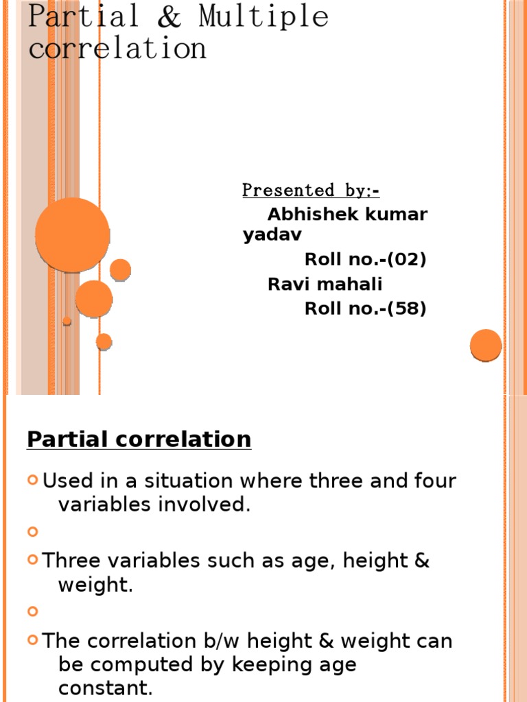Partial & Multiple Correlation | PDF