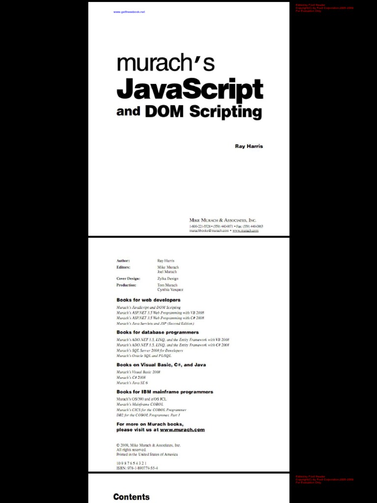 Ray Harris - Murach's JavaScript and DOM Scripting 2009 | PDF | Java Script | Software