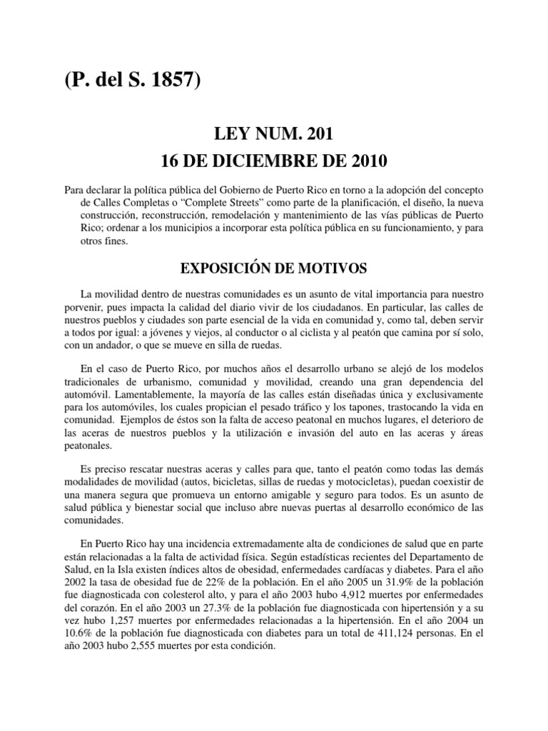 Ley Calles Completas | PDF | Calle | Peatonal