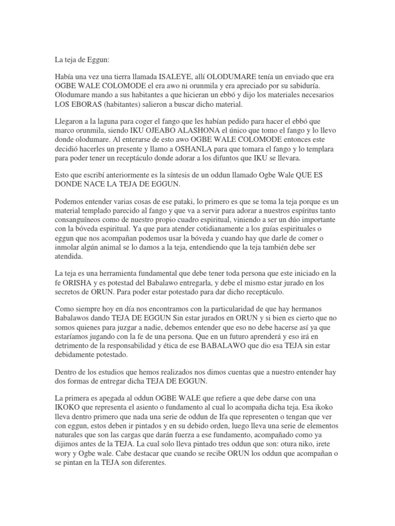 La Teja de Eggun | PDF | Religión y creencia