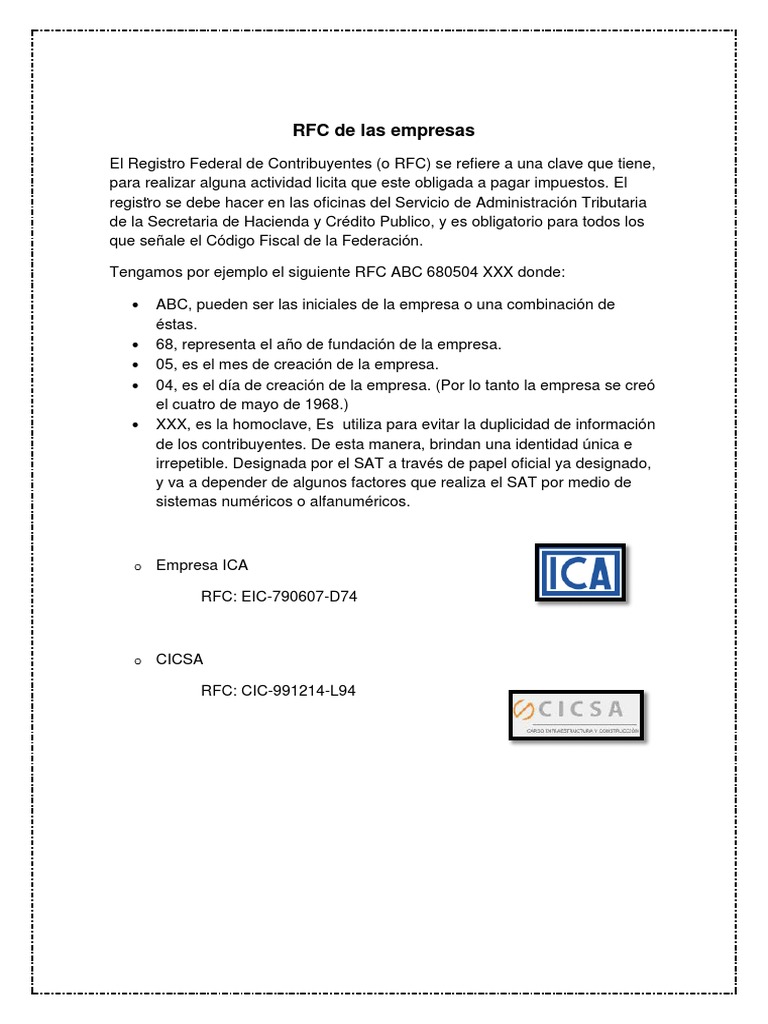 RFC de Las Empresas | PDF | Business