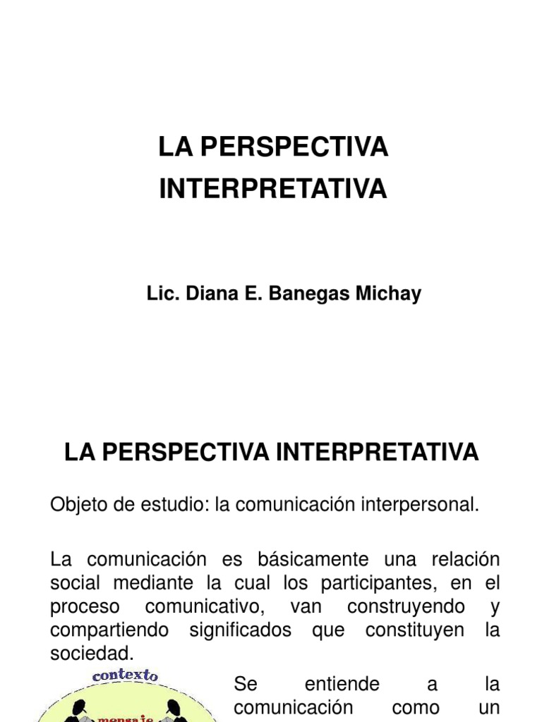 Pers Interpretativa | PDF | Comunicación | Interacciones de disciplina ...
