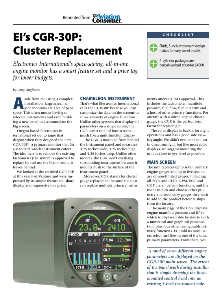 Aviation Consumer Reviews EI's CGR-30P | PDF | Computer Monitor ...