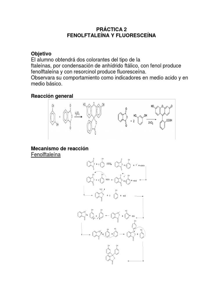 Fenolftaleína y fluoresceína: indicadores ácido-base | PDF | Color | Ph