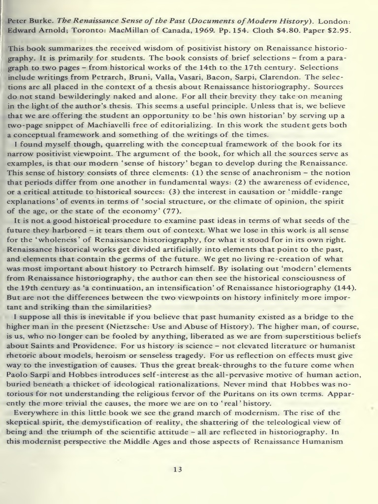 The Rise of Modern Historical Consciousness: A Review of Peter Burke's ...