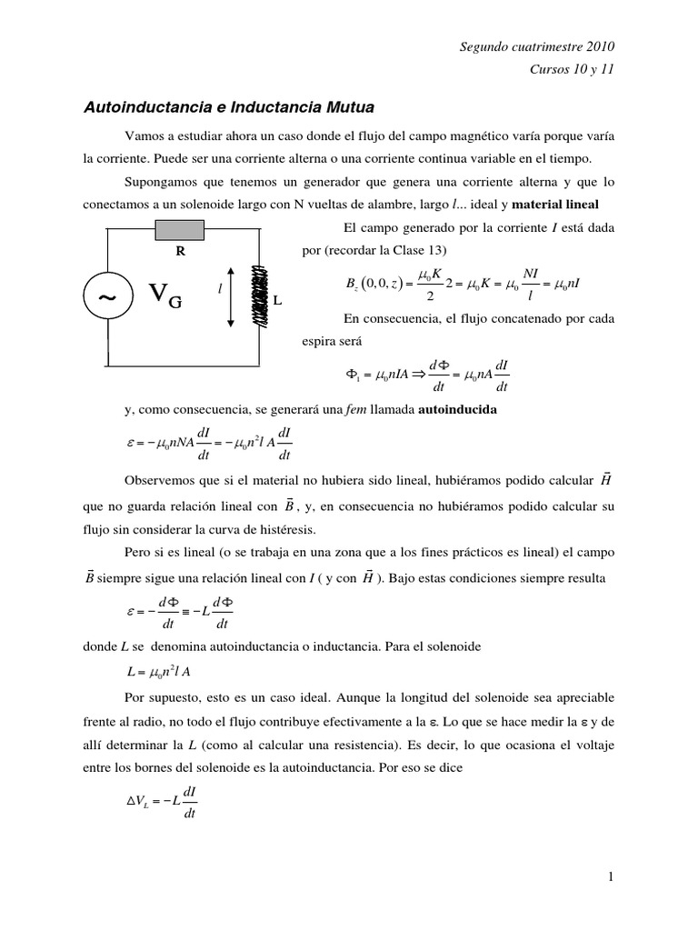 Autoinductancia e Inductancia Mutua | PDF | Inductancia | Electromagnetismo
