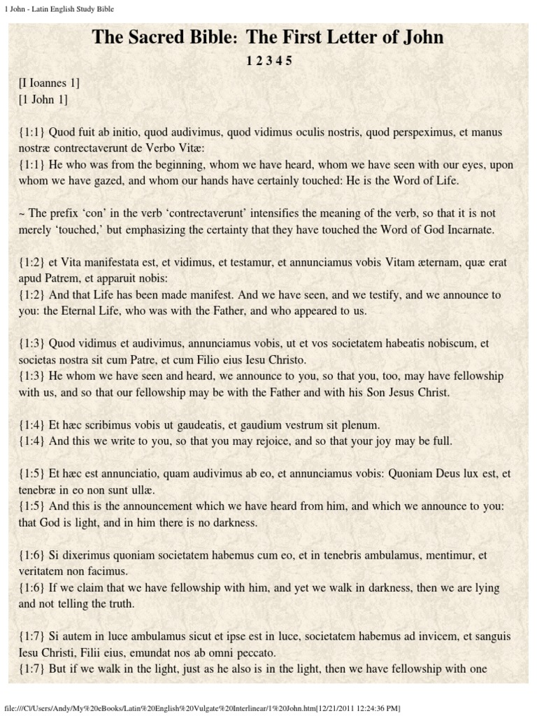 The Sacred Bible The First Letter of John | Download Free PDF ...