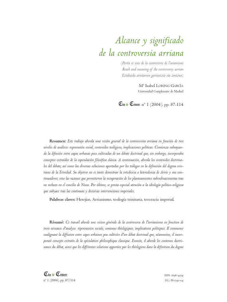 Significado de la controversia arriana | PDF | arrianismo | Origen
