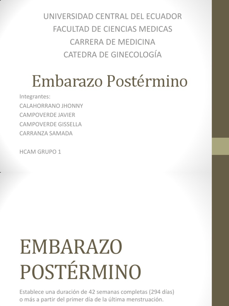 Embarazo Postérmino | PDF | Placenta | Parto