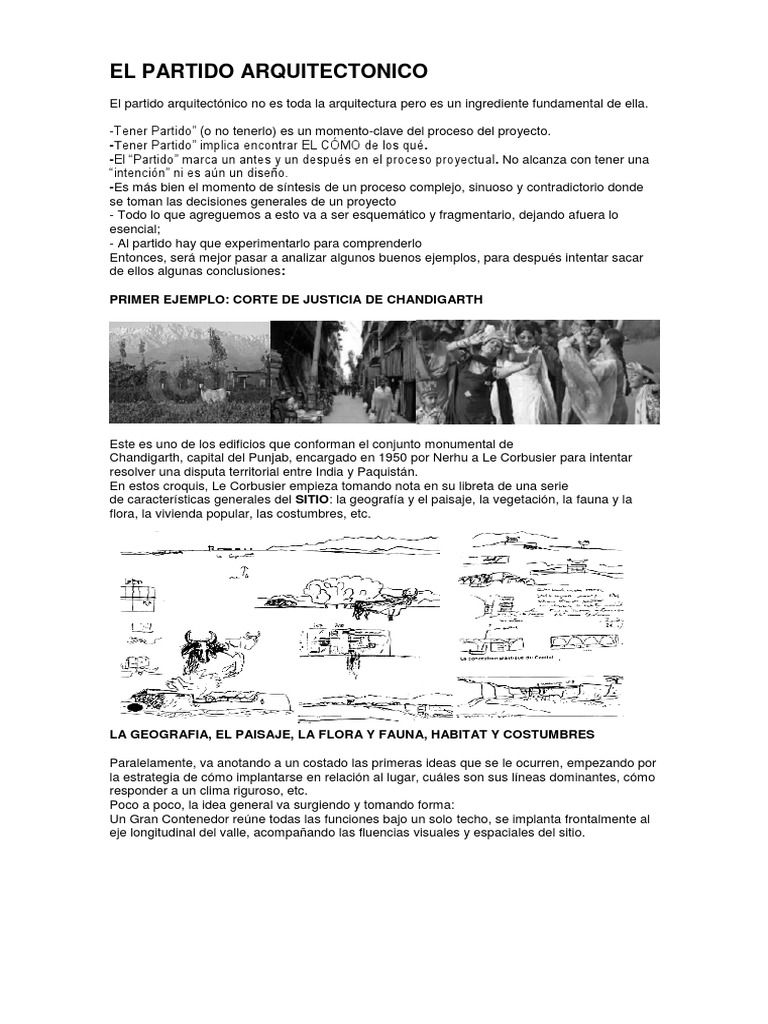 El partido arquitectónico: concepto y ejemplos | PDF | Diseño | Paisaje