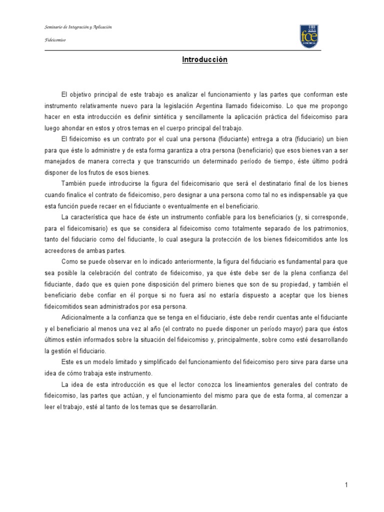 Fide I Comiso | Descargar gratis PDF | Ley de fideicomiso | Propiedad