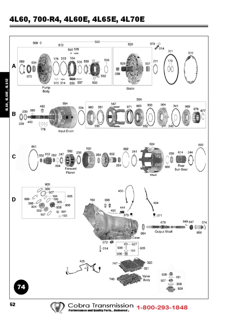 4L60E Transmission Parts Overview | PDF | Technology & Engineering