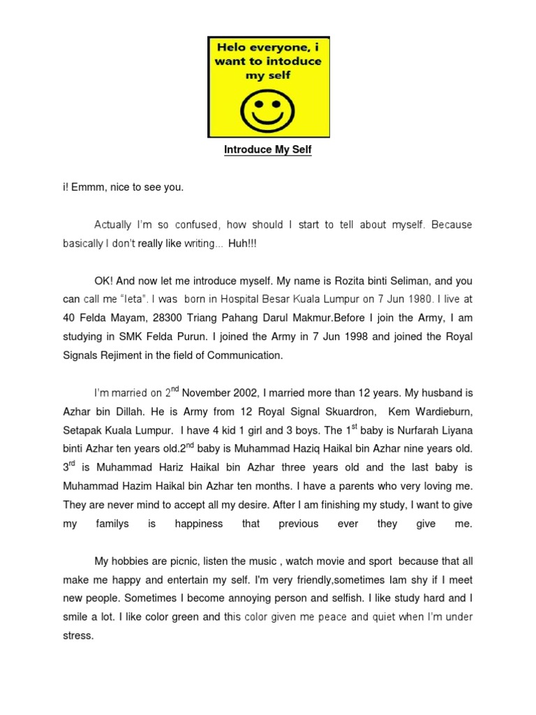 Introduce My Self | PDF