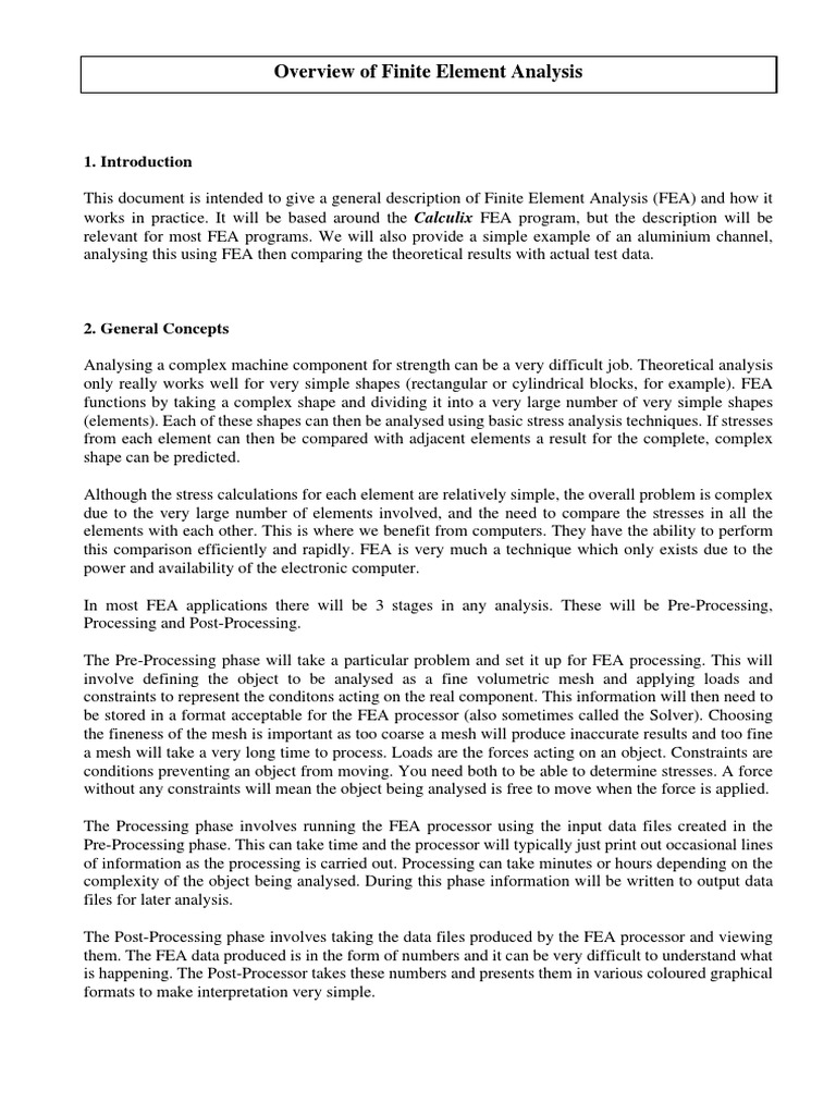 Fea Report | PDF | Finite Element Method | Pascal (Unit)