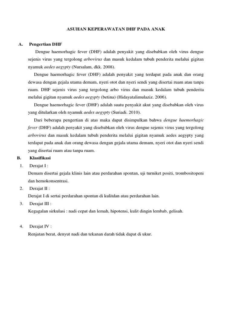 LP DHF Pada Anak | PDF