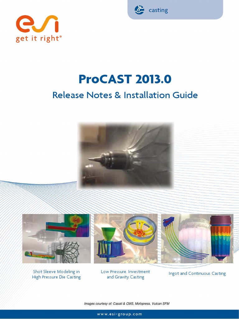 ProCAST 2013.0 ReleaseNotes PDF | PDF | Installation (Computer Programs ...