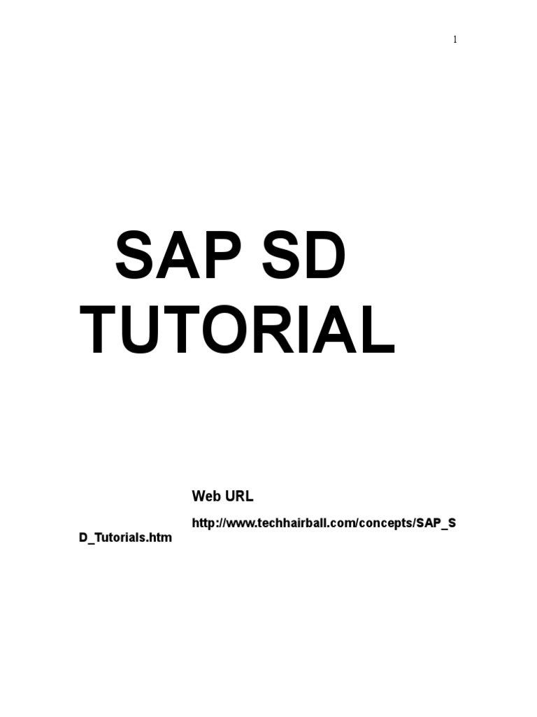 Sap SD Tutorial | PDF