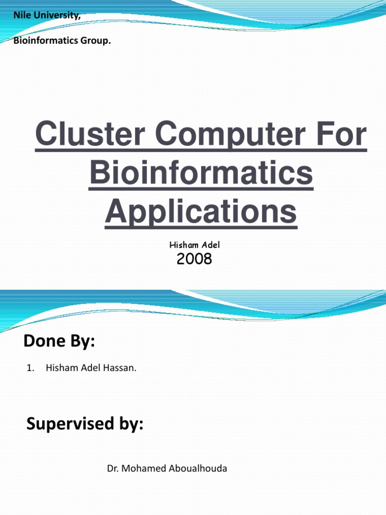Cluster Computer For Bioinformatics Applications: Nile University ...